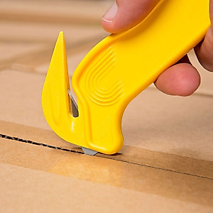 Pacific Handy Cutter DFC364 Film Cutter, w/ Tape Splitter, Disposable, Yellow, 6 Packs