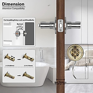 Haidms 6 Packs Brushed Nickel Door Handles Interior, Silver Door Handles,Privacy Door Handle Interior, Door Knobs Interior Brushed Nickel