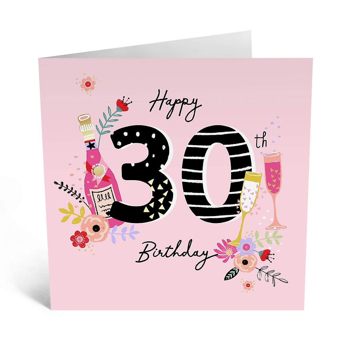 CENTRAL 23 - Cute 30th Birthday Card for Women - 'Happy 30th Birthday ' - Sweet Birthday Card for Her - Fun Birthday Card for Him - Comes with Cute Stickers