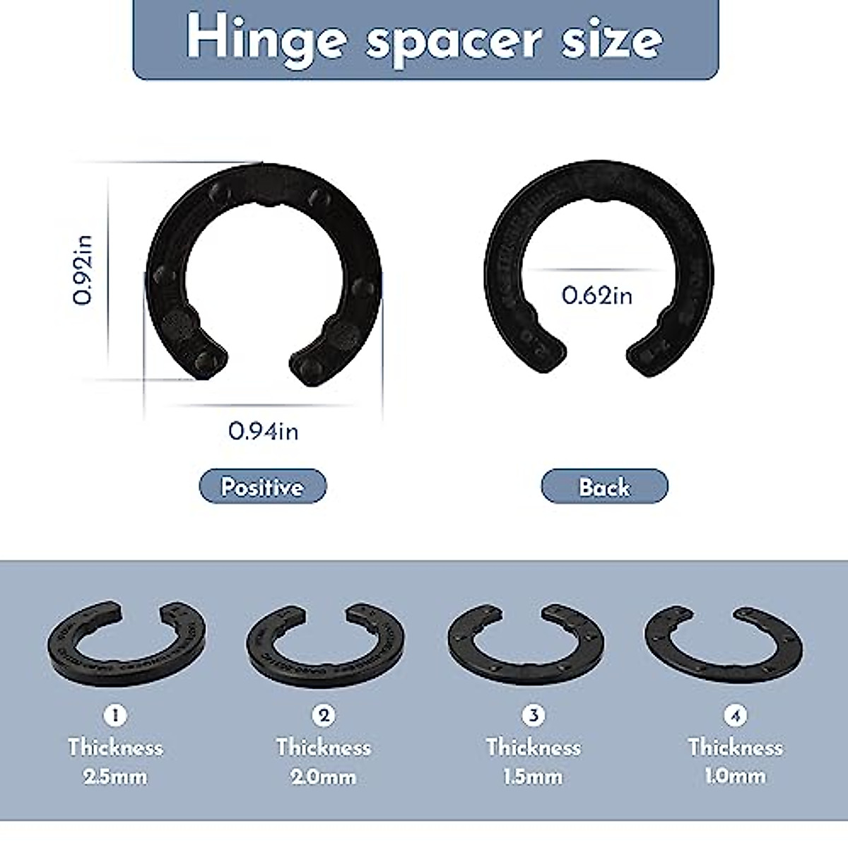 DA99-04158A Refrigerator Door Hinge Shim Kit, For Samsung Refrigerator Door Height Adjustment(4 different thicknesses shims) Replacement Parts DA60-00314C,3282540,PS6448337 DA99-04158A,AP5668209