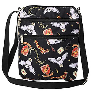 Harry Potter Crossbody Bag Hogwarts Gryffindor All Over Print Passport Travel