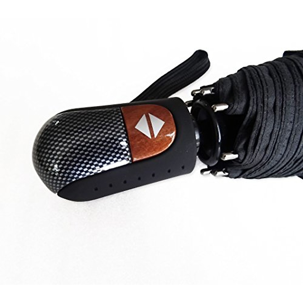 Umenice Automaitc Travel Umbrella Windproof with 210t Fabric Black