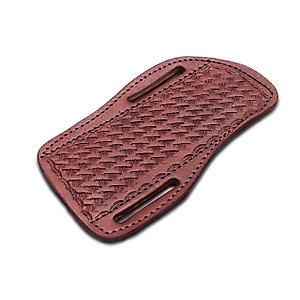 LH LIMASSOL Leather Knife Sheath, Slanted Pancake Sheath, Tooled Leather Sheath, Belt Sheath,Trapper Knife Sheath, Cow Boy Bull Cutter Knife Leather Sheath 100% Real Leather and Exotic Cow Hide Sheath