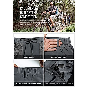 Cycorld Mountain-Bike-Shorts-Mens-Padded MTB Biking Baggy Cycling Short Padding Liner with Zip Pockets(Grey,Medium)