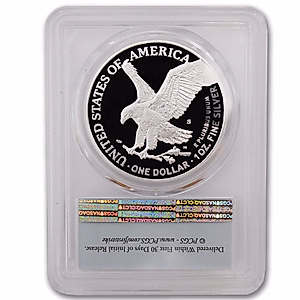 2021 S 1 oz Proof American Silver Eagle Coin PR-70 Deep Cameo (First Strike - Type 2 - Flag Label) $1 PR70DCAM PCGS
