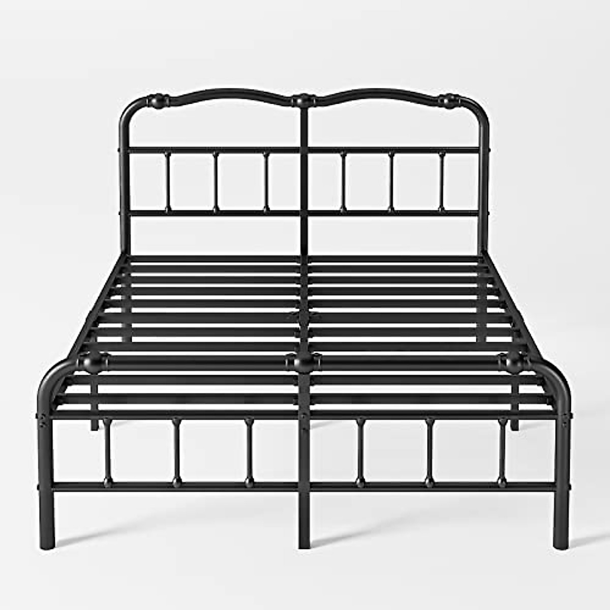 VTWAZAST 14 Inch Queen Bed Frame,Heavy Duty,with Headboard and Footboard, No Box Spring Needed, Easy Assembly,Non-Slip, Noise-Free, Black