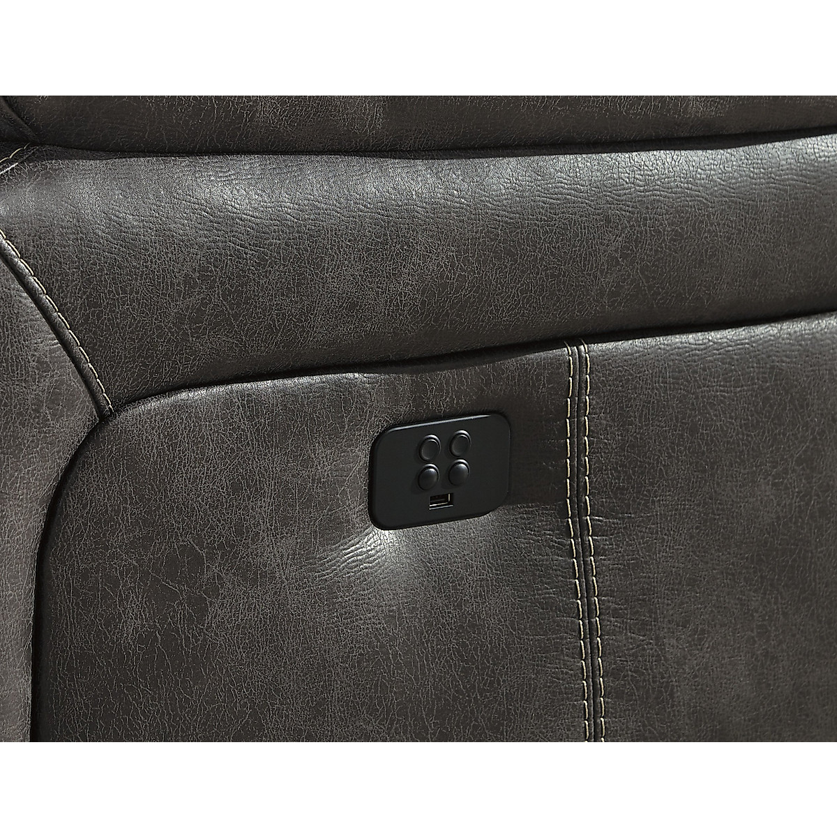 Signature Design by Ashley Dunwell Adjustable Power Rocker Reclining Sofa with USB Charging, Gray