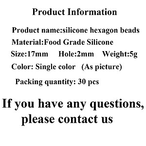 30pcs Mandarin Red Color 17mm Hexagon Silicone Beads Teething Pearl Beads BPA Free Silicone Geometry Beads Teether for Mom Jewelry Necklace Making