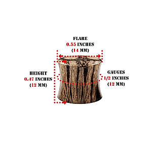 BIG GAUGES Pair of Batik Wood 1/2 Inch Gauge 12mm Double Flared Saddle Piercing Jewelry Ear Stretcher Earring Flesh Solid Plugs BG5267