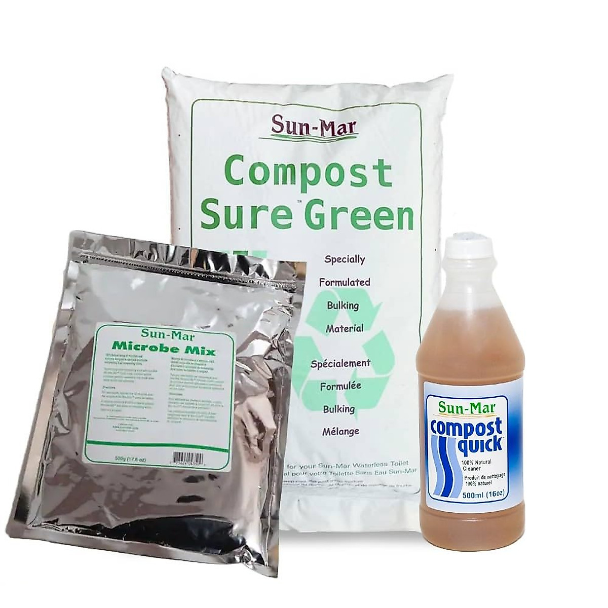 Sun-Mar Compost Kit: Compost Sure and Microbe Mix and Compost Quick Cleaner