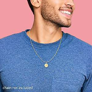 Sports Charms Certified 14k Yellow Gold Personalized Basketball Pendant with Your Name and Number