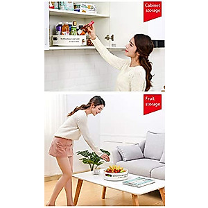 MOKARO 2 Pack Plastic Lazy Susan Turntable with 2 Handle Multifunctional Spice Rack Organizer for Kitchen Cabinet 360 Rotating Food Storage Container for Fridge Countertop