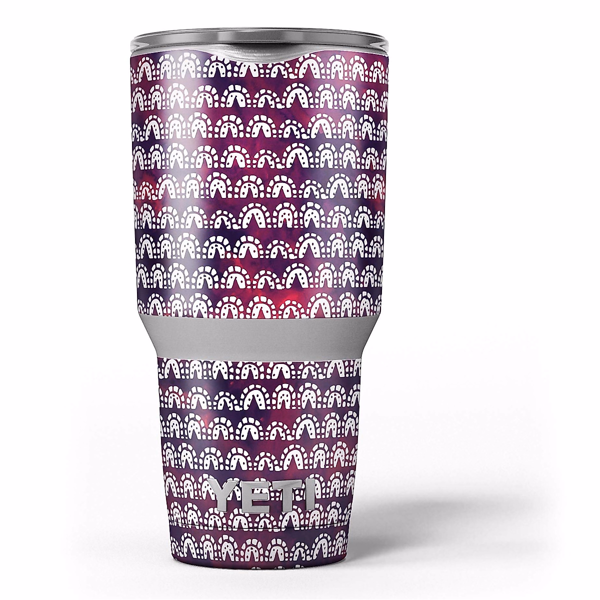 Design Skinz Red and Blue Cloud Mix with White Semi-Circles - Skin Decal Vinyl Wrap Kit Compatible with The Yeti Rambler Cooler Tumbler Cups