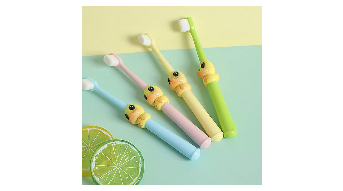 TOYANDONA Cartoon Duck Toothbrushes for Kids - 4pcs Set