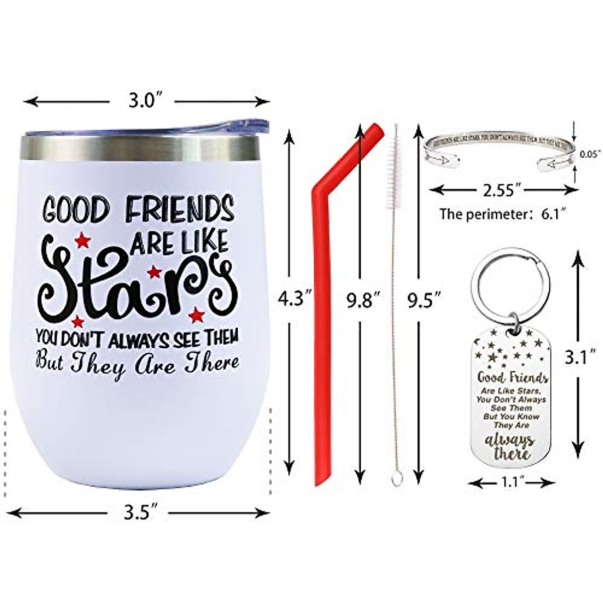 Birthday Gifts for Friends,Birthday Gifts for Friends Female,Christmas Gifts,Good Friends are Like Stars Gifts,Gifts for Female Friends,Best Friend Tumbler,Friendship Mug,Birthday Present for Friends