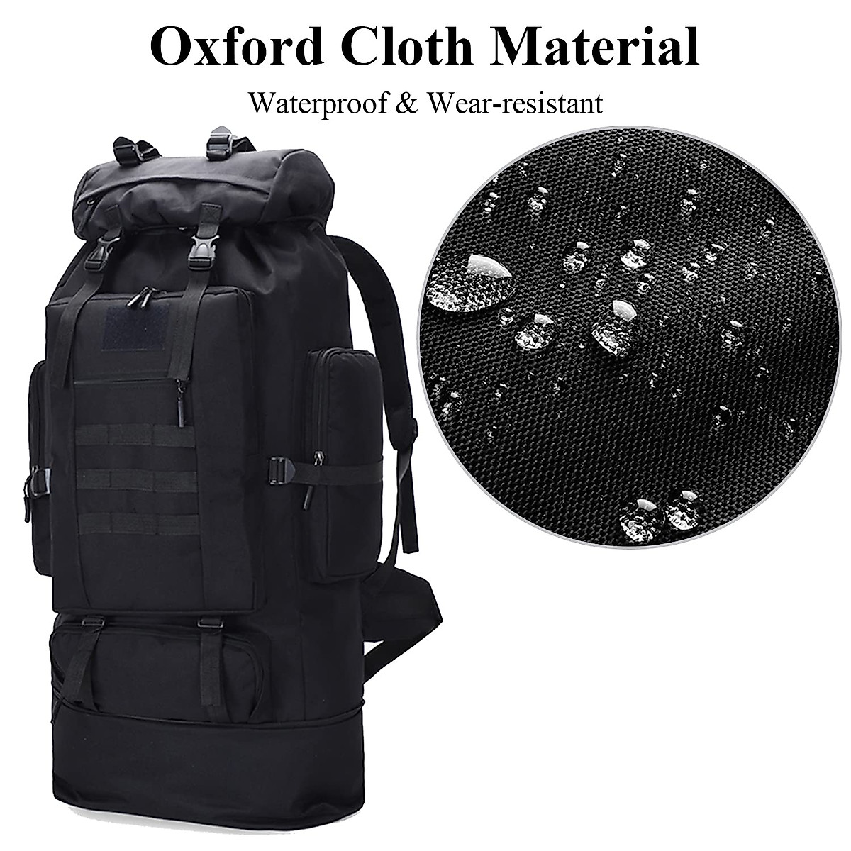 Wesoke 100L Hiking Camping Backpack Travel MOLLE Rucksack,Military Tactical Daypacks,Thickened Waterproof Outdoor Backpack