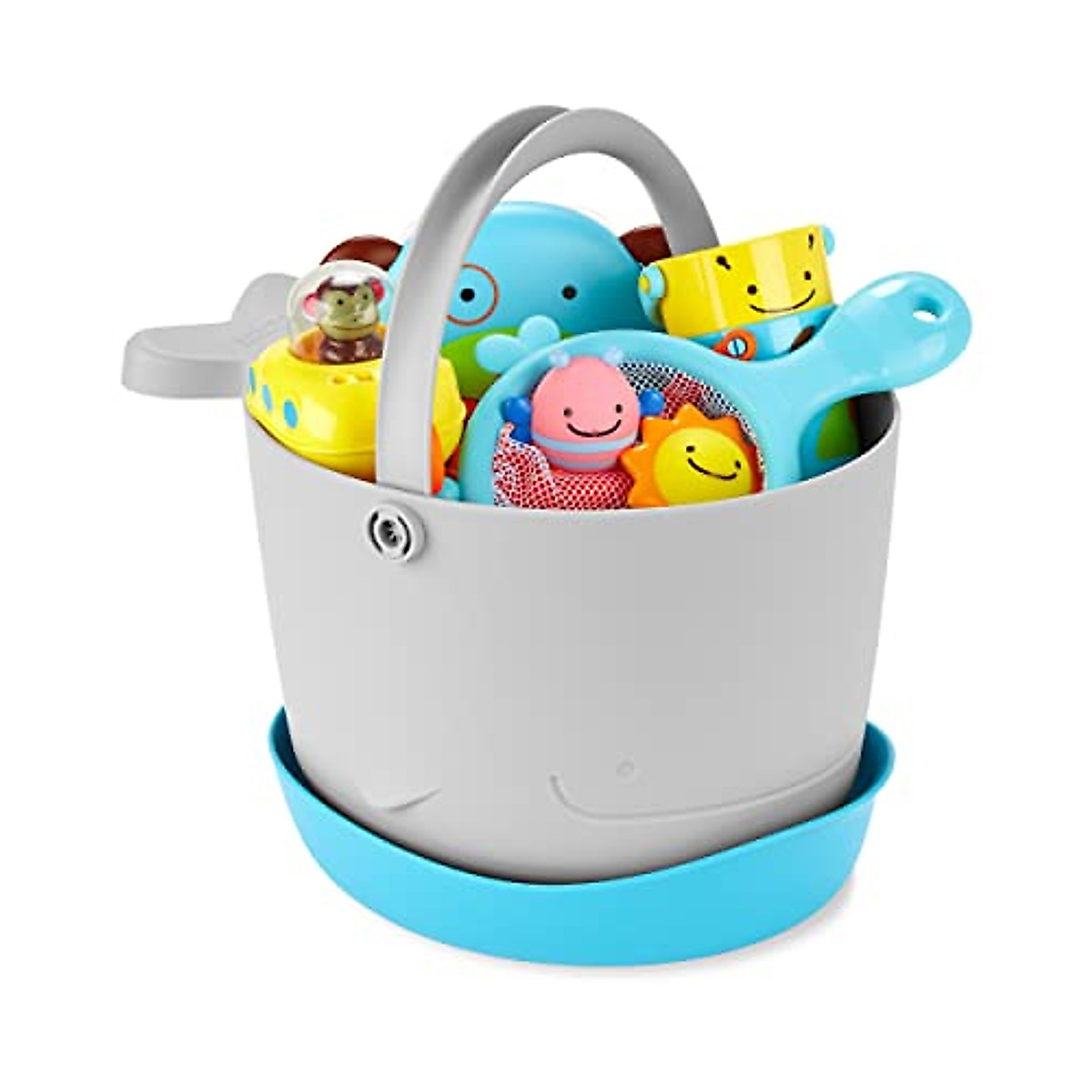 Skip Hop Baby Bath Toy Filled Bucket, Bath Toy & Bucket Gift Set, Grey