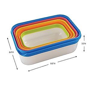 Stor-All Solutions Rectangular 10 Piece Food Storage Containers with Lids Airtight (5 Containers & 5 Lids) Plastic Meal Prep Container for Pantry Organization BPA-Free Leak-Proof Microwave Safe