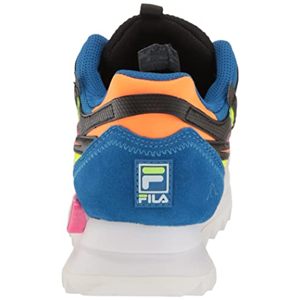 FILA Women's Sandenal Orbit Sneaker, Safety Yellow/Knockout Pink/Electric Blue, 5.5