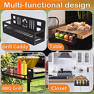 Black Griddle Caddy BBQ Caddy Designed for Blackstone Griddle Space-saving Grill Accessories Tool Free Holder Griddle Accessories for Outdoor Grill Metal