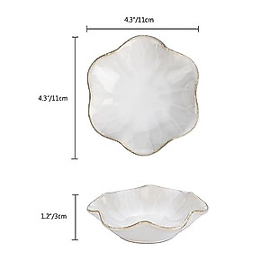 JAMEND CLXP Lotus Leaf Shape Ring Holder Dish, Small Key Bowl, Ceramic Trinket Tray Jewelry Dish Organizing Necklace Earrings for Mom Friend Sister, White. All Jewelries Are NOT Included.