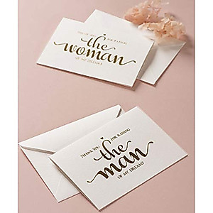 MAGJUCHE Thank You for Raising The Man, The Women of My Dreams, Gold Foil Wedding Day Cards Set to Your in Laws, from Bride and Groom