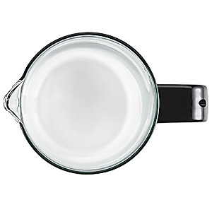 BonJour Coffee Borosilicate Glass French Press with Coaster & Scoop, 33.8-Ounce, Riviera, Black