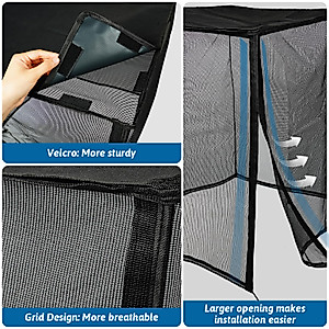 Air Conditioner Cover, 36" x 36" x 39" Mesh Breathable AC Unit Cover with Detachable Waterproof Top, All Season Protection, Air Conditioner Defender Cover for Outside Cottonwood, Leaves