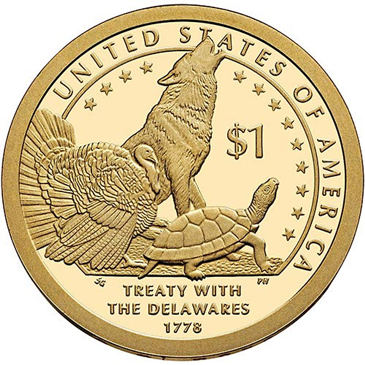 2013 D Position B BU Treaty With the Delawares Sacagawea Native American Dollar Choice Uncirculated US Mint