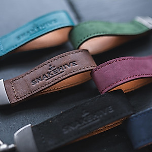 Snakehive Key Loop - Real Leather Keychain for Men and Women - Key Organizer for Home Car Keys - Key Chain Handmade in Europe Teal