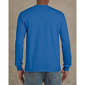 Gildan Men's Ultra Cotton Long Sleeve T-Shirt, Style G2400, Royal, X-Large