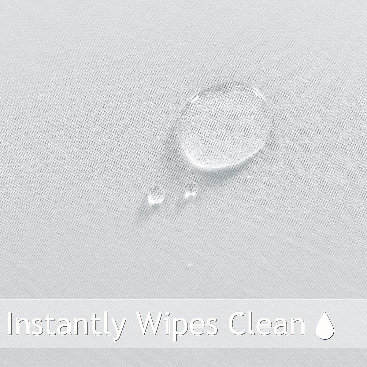 Obstal Fitted Round Table Cloth, Reversible Waterproof Stain Resistant Elastic Stretch Tablecloth, Wipe Clean Table Cover for Outdoor/Indoor Use, Fits Round Tables up to 40" - 44" Diameter, White