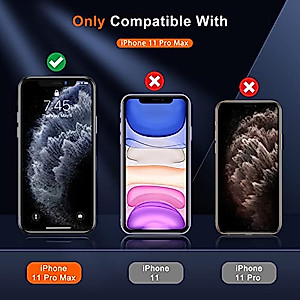 UniqueMe [4 Pack] compatible with iPhone 11 Pro Max 6.5 - inch, 2 Pack Privacy Screen Protector Tempered Glass and 2 Pack Camera Lens Protector, Anti Spy Bubble Free Case Friendly - Precise Cutout