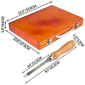 Mophorn Wood Chisel Sets 12pcs，Wood Carving Hand Chisel 3-3/4Inch Blade Length,Woodworking Chisels with Red Eucalyptus Handle,Wood Tool Box,for Wood Carving Root Carving Furniture Carving Lathes