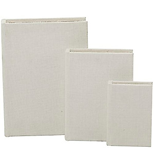 Deco 79 Modern Linen Rectangle Box, Set of 3 12", 9", 6"H, White