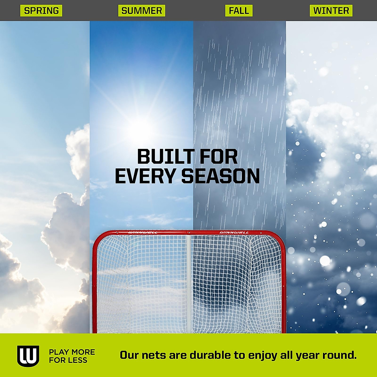 Winnwell Regulation Size Hockey Net - Indoor & Outdoor Heavy Duty Goal - Good for Street, Field & Rink