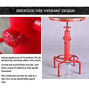 Topower 3 Piece Pub bar Set Vintage Industrial Round bar Table and Stools for 2, Height Adjustable Pub Table and stools Match bar Height and Counter Stool Antique Red(1 Table + 2 Chairs)