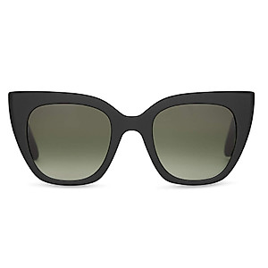 TOMS Women's Sydney Oversized Sunglasses, Matte Black/Olive Gradient, 50-23-148