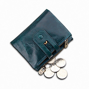 Baellerry Women RFID Blocking Wallet Small Vintage Cowhide Leather Wallet For Women (blue1)