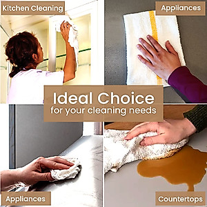 Ashley 60 Pack White Bar Towels for Kitchen (Yellow Stripe), 16X19 in, 100% Cotton Kitchen Towels, Cleaning Towels for Housekeeping, Multipurpose Cleaning Rags, Absorbent Terry Dish Towels, Barmop