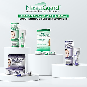 NasalGuard Airborne Particle Blocker Gel - Drug-Free Protection Against Pollutants and Irritants, Suitable for Daily Use, Made in USA, Over 150 Applications (Cool Menthol, Pack of 1)