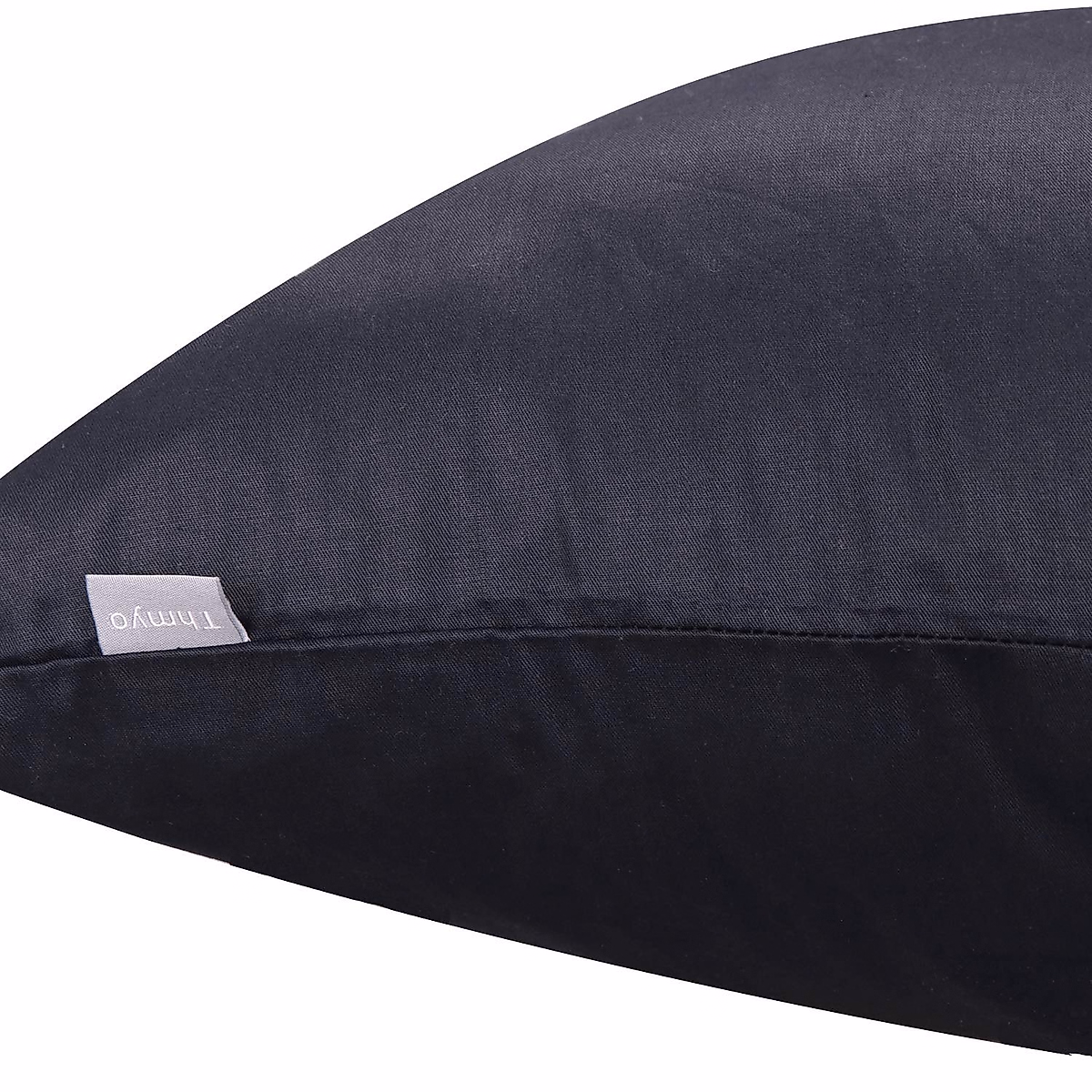 8-Pack 100% Cotton Comfortable Solid DIY Decorative Throw Pillow Case for Christmas Halloween Couch Sofa (4-Pack Black and 4-Pack White)