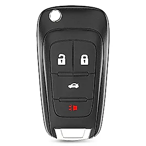 4 Buttons Keyless Entry Flip Car Remote Key Fob Fits for Chevy Equinox, Camaro 2010-2019, Cruze 2011-2016, GMC Terrain 2010-2019, B uick Regal 2011-2017 FCC: OHT01060512 315Mhz (1 Pack)