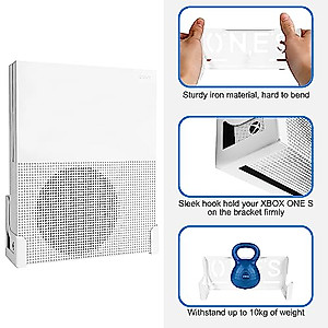 Wall Mount for Xbox One S, Metal Wall Mount Holder for Xbox One S, Space Saving Hanging On Wall Xbox One S Wall Mount