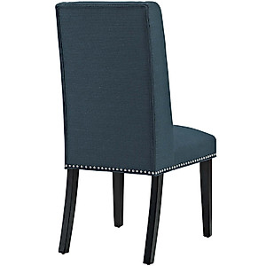 Modway MO- Baron Modern Tall Back Wood Upholstered Fabric, Dining Chair, Azure