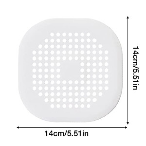 DISPRA Shower Drain Hair Catcher, Silicone Drain Protector, Durable Silicone Hair Stopper, Shower Drain Covers, Easy to Install and Clean, Bathtub Drain Cover for Kitchen Bathroom, White/Grey