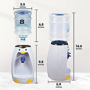 Mini Water Dispenser 2.5 Liters and 8 Glasses of Water. This Small Water Dispenser is Suitable for Libraries and Children's Room, Desk. It can be Used as a Toy or Gift for Children (White)