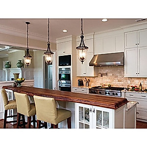 Progress Lighting P3753-20 Seeded Glass Hall & Foyer, Bronze