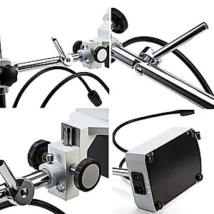 Swift S41-20 Professional Dissecting Binocular Stereo Microscope, WF10x WF20x Eyepieces, 10X 20X Magnification, 1X Objective, LED Lighting, Boom-Arm Stand