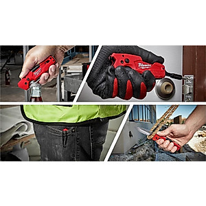 Milwaukee FASTBACK Folding Utility Knife w/Blade Multifunctionality, Red-black